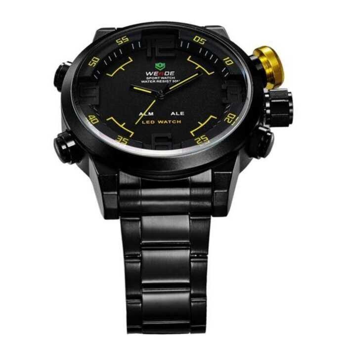 Military WEIDE WH2309B Sports Quartz Watch Double Movts Analog Digital ...