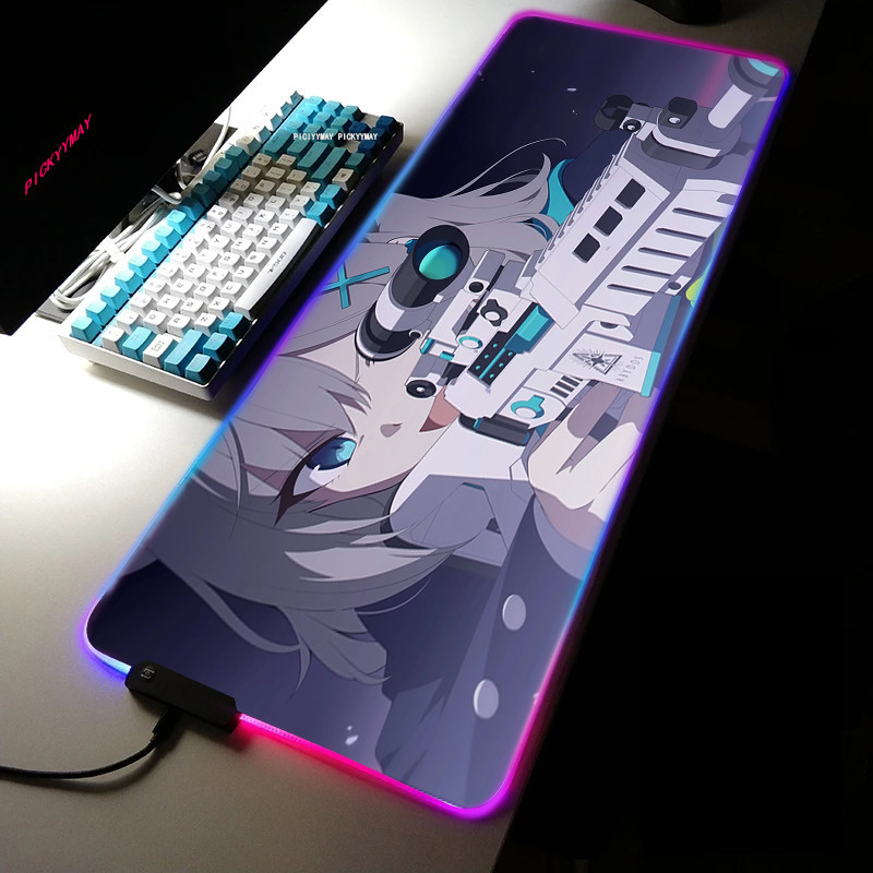 Rgb Gaming Mousepad LED Mousepads Ainme สาวโต๊ะ Luminous Mouse Pad ...