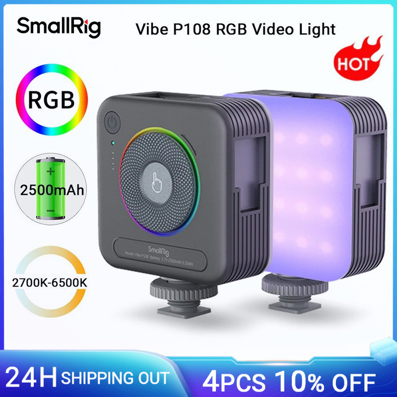 Smallrig P108 RGB ไฟวิดีโอกล ้ อง LED แบบพกพา 360° แสงการถ ่ ายภาพสีเต ็ มรูปแบบสําหรับ Sony ...
