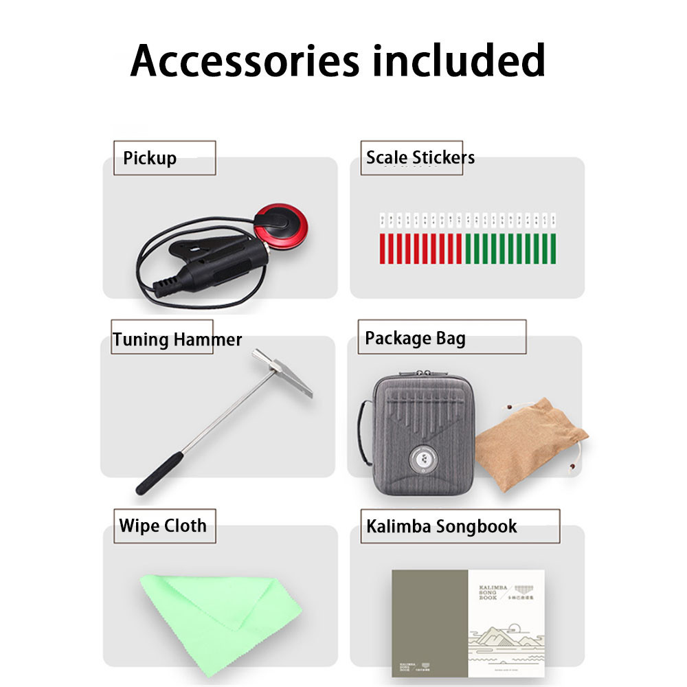 17/21 คีย ์ Kalimba Thumb Piano, Gabonese Rosewood Finger Keyboard ...