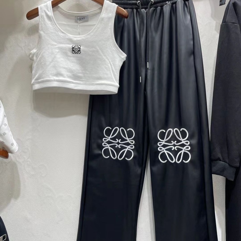 Loe2024 กางเกงลําลอง หนัง pu ปักลาย KBJX | Shopee Thailand