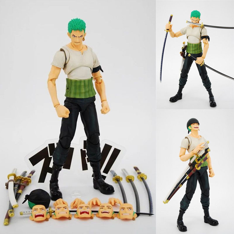 18cm โมเดลวันพีช Figma โรโรโนอา โซโล Zoro VAH One Piece Action Figure 2 ...