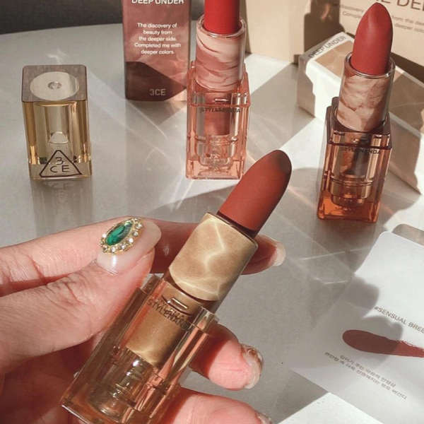 ลิปสติก ลิป 3CE Amber Lipstick Sea Salt Cinnamon Matte Transparent ...