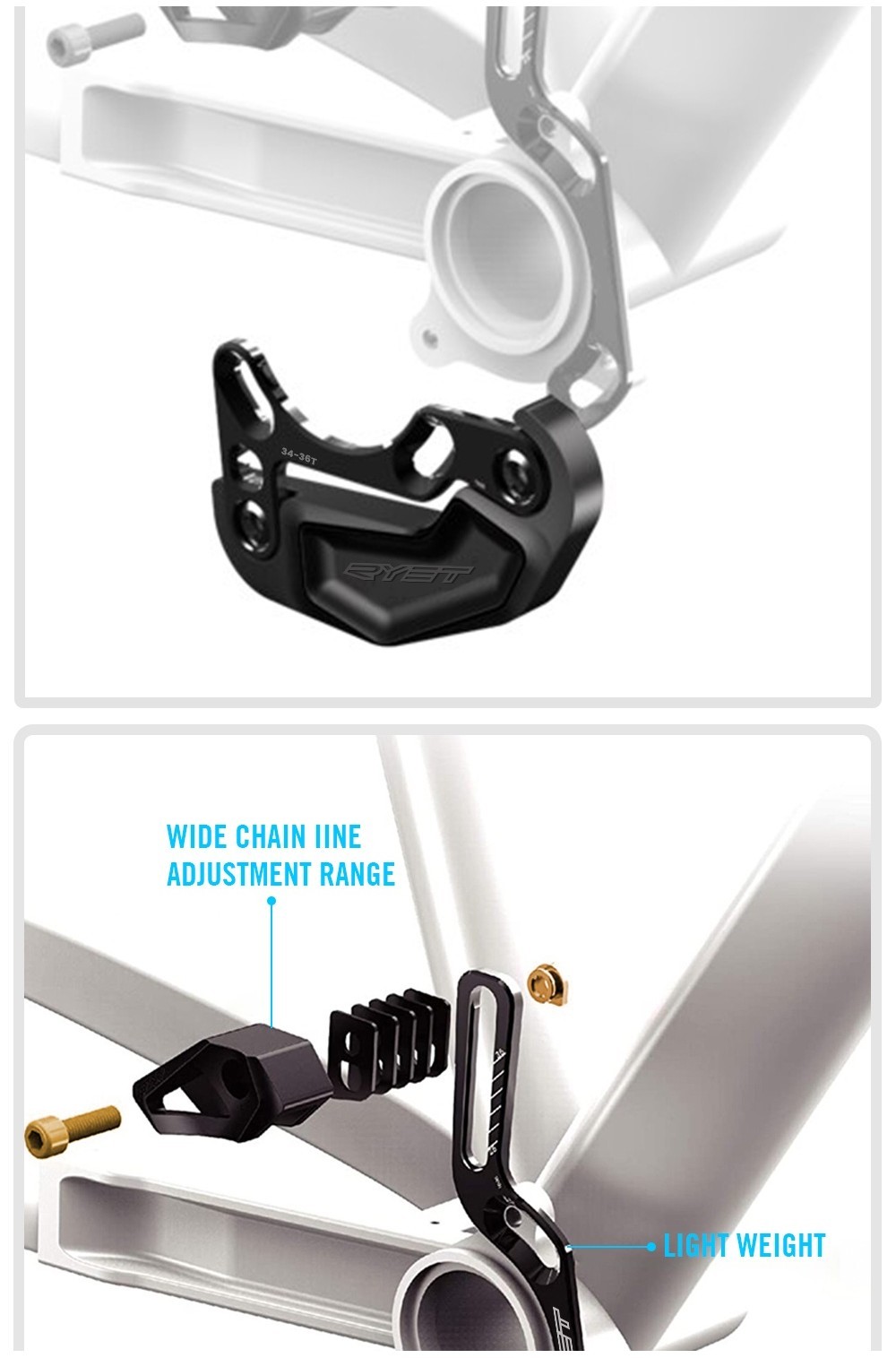 2023 RYET MTB BASH GUARD จักรยาน ISCG05 ChainGuide Mountain Bike Chains ...