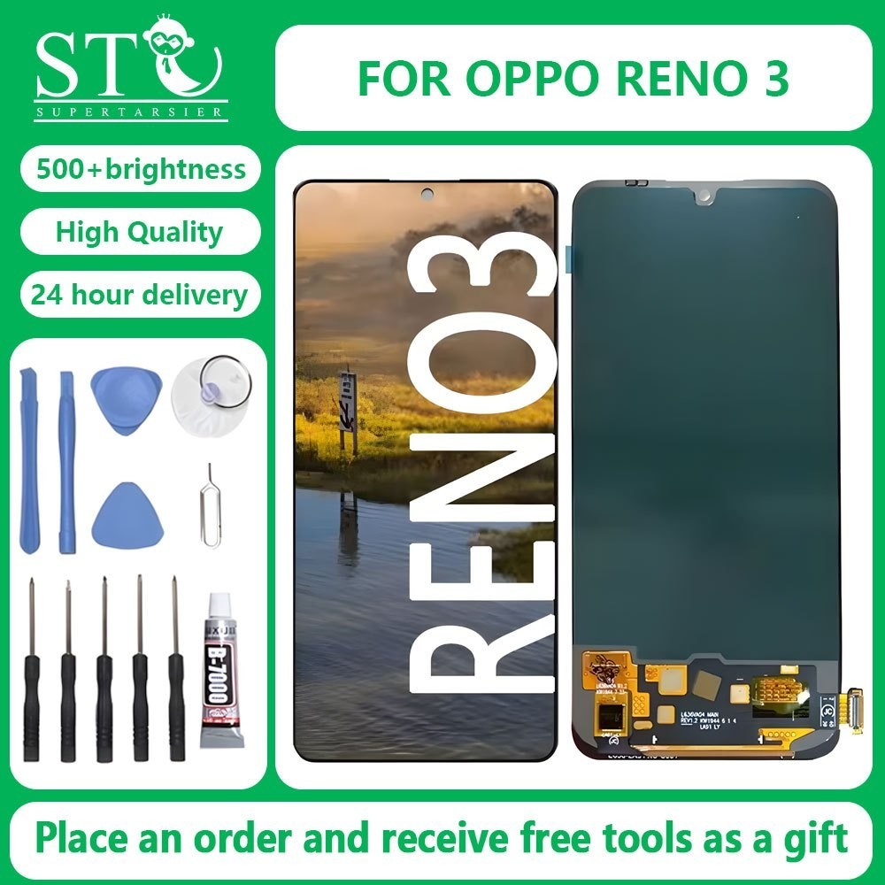 จอแสดงผลต้นฉบับสําหรับ OPPO Reno 3 LCD OLED ดั้งเดิมพร้อมหน้าจอสัมผัส ...
