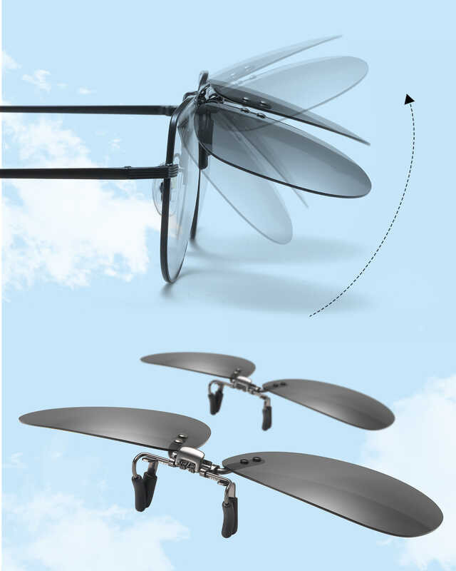 2 Yoolens Polarized Clip Flip On แว่นตากันแดดแบบไม่มีขอบสำหรับแว่น ...