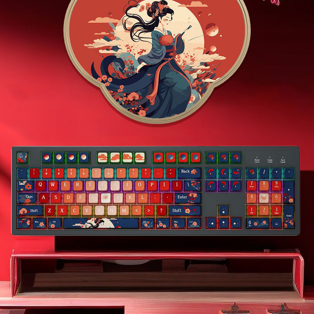 Daryou EK839 "ดอกไม้ก่อนและใต้ดวงจันทร์" คีย์บอร์ดเชิงกลแบบมีสายสไตล์ ...