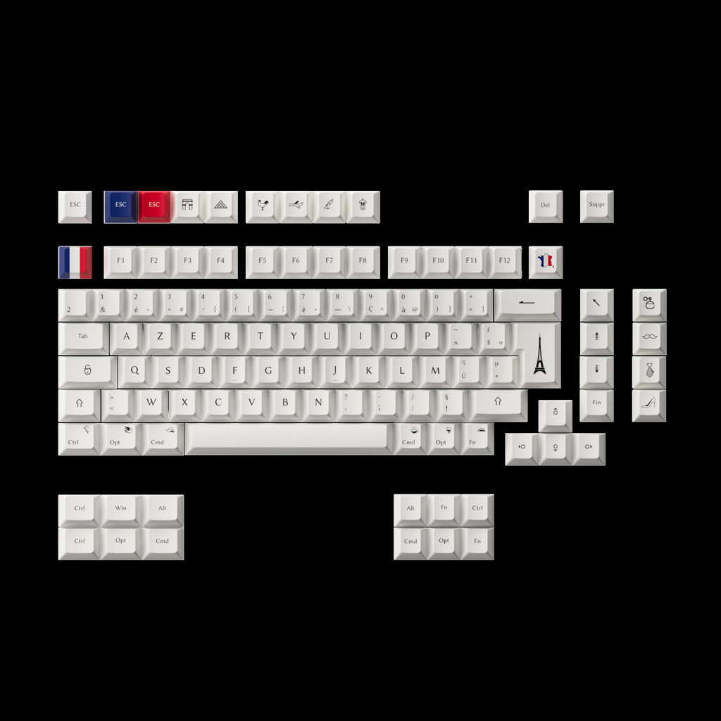 AKKO BOW ISO FR Keycap Set PBT Dye-Sub Cherry Profile Keycaps (110-key ...