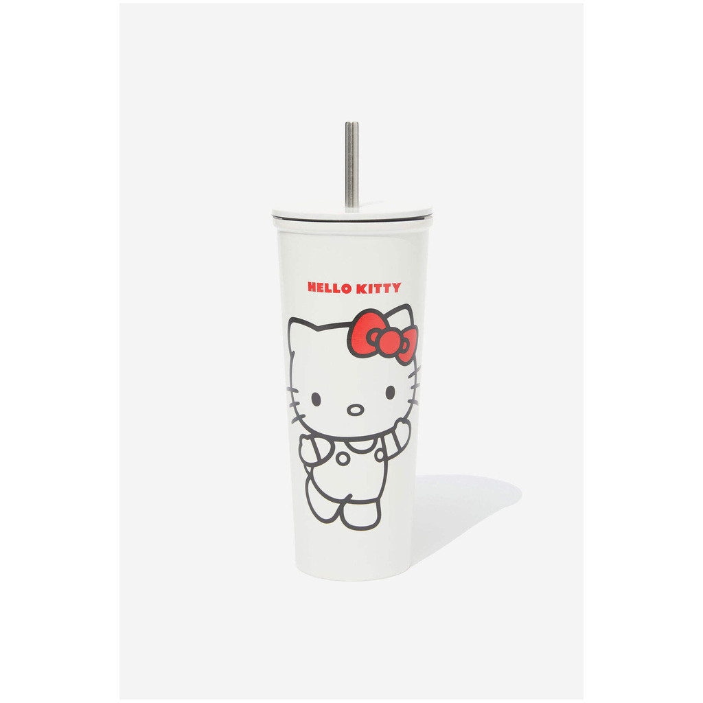 ♞ตัวแทนจัดซื้อฮ่องกงของแท้ TYPO Hello Kitty ถ้วยฟางสแตนเลสถ้วยกาแฟเก็บ ...