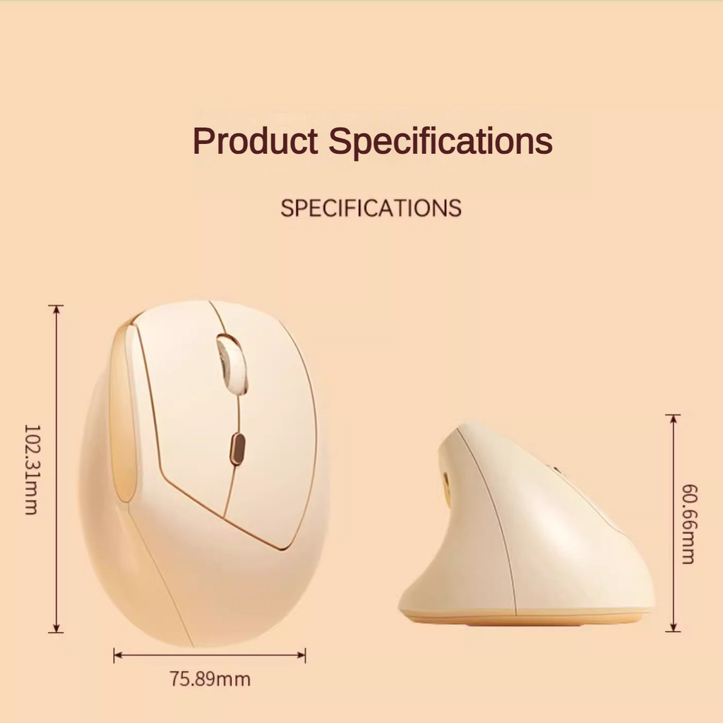 Bow MD190 เมาส์แนวตั้งขนาดเล็ก Dual Mode 2.4g แล็ปท็อปบลูทูธไร้สายแบบพกพาเงียบ Universal ...