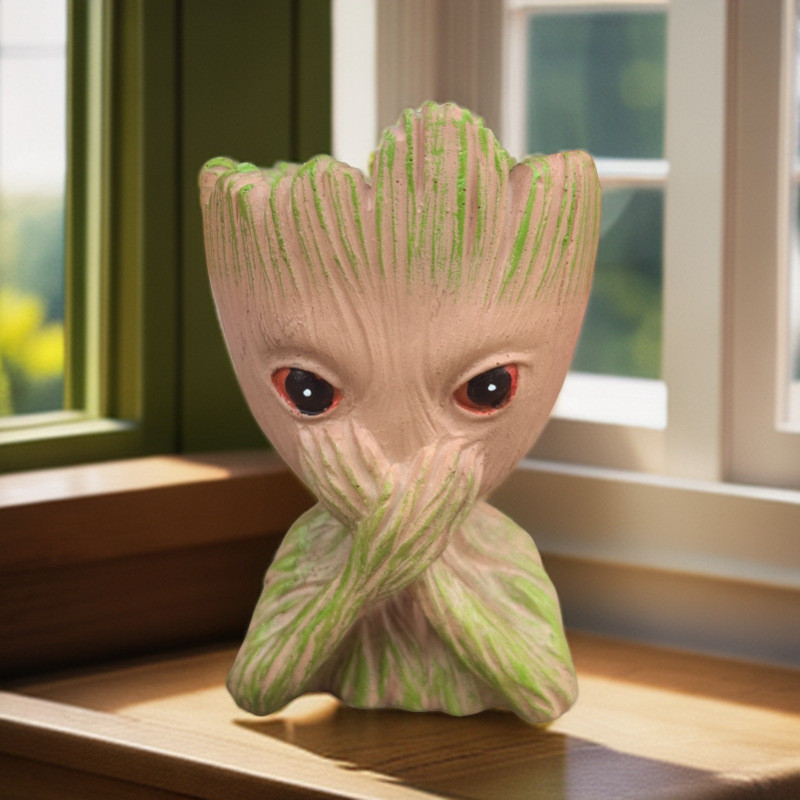Galaxy Guard กระถางดอกไม้ต้นไม้บุคลิกภาพ Groot Baby Tree Man Desktop ...