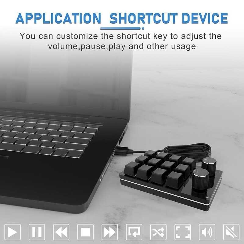 Wireless/USB Bluetooth 12 2 Knob Mechanical Gaming Keyboard Shortcut ...