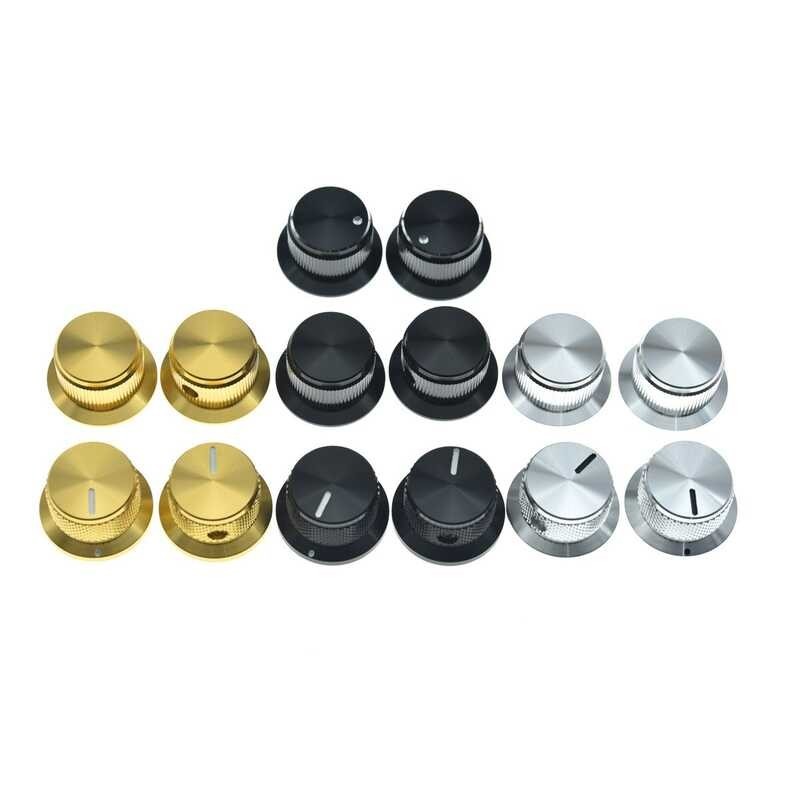 KR- 4pcs Aluminium Potentiometer Pot Knobs 1/4" 6.35mm Metal Top Hat ...