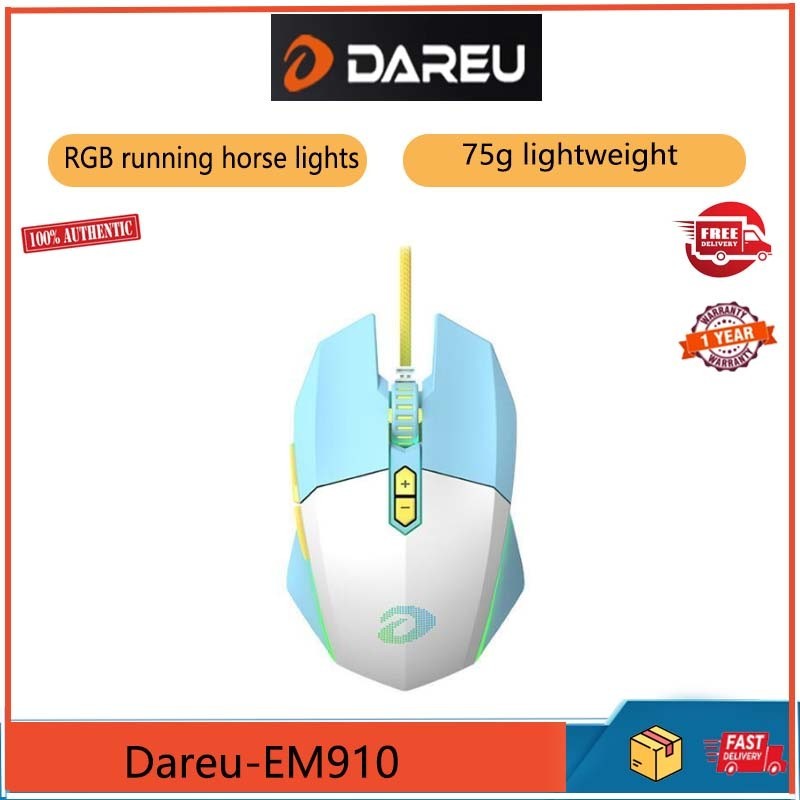Dareu EM910 เมาส์เกมมิ่ง มีสาย น้ําหนักเบา สําหรับแล็ปท็อป | Shopee Thailand