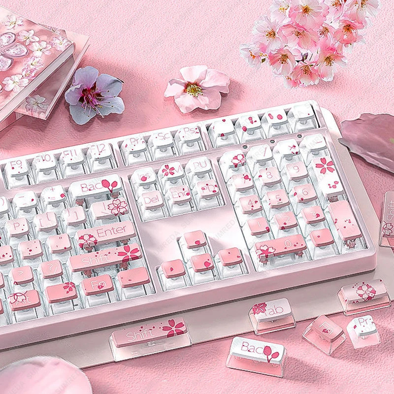 Sakura Sugar65 WOB RAINY75 Keycaps PBT Pudding Keycaps ASA Profile ...