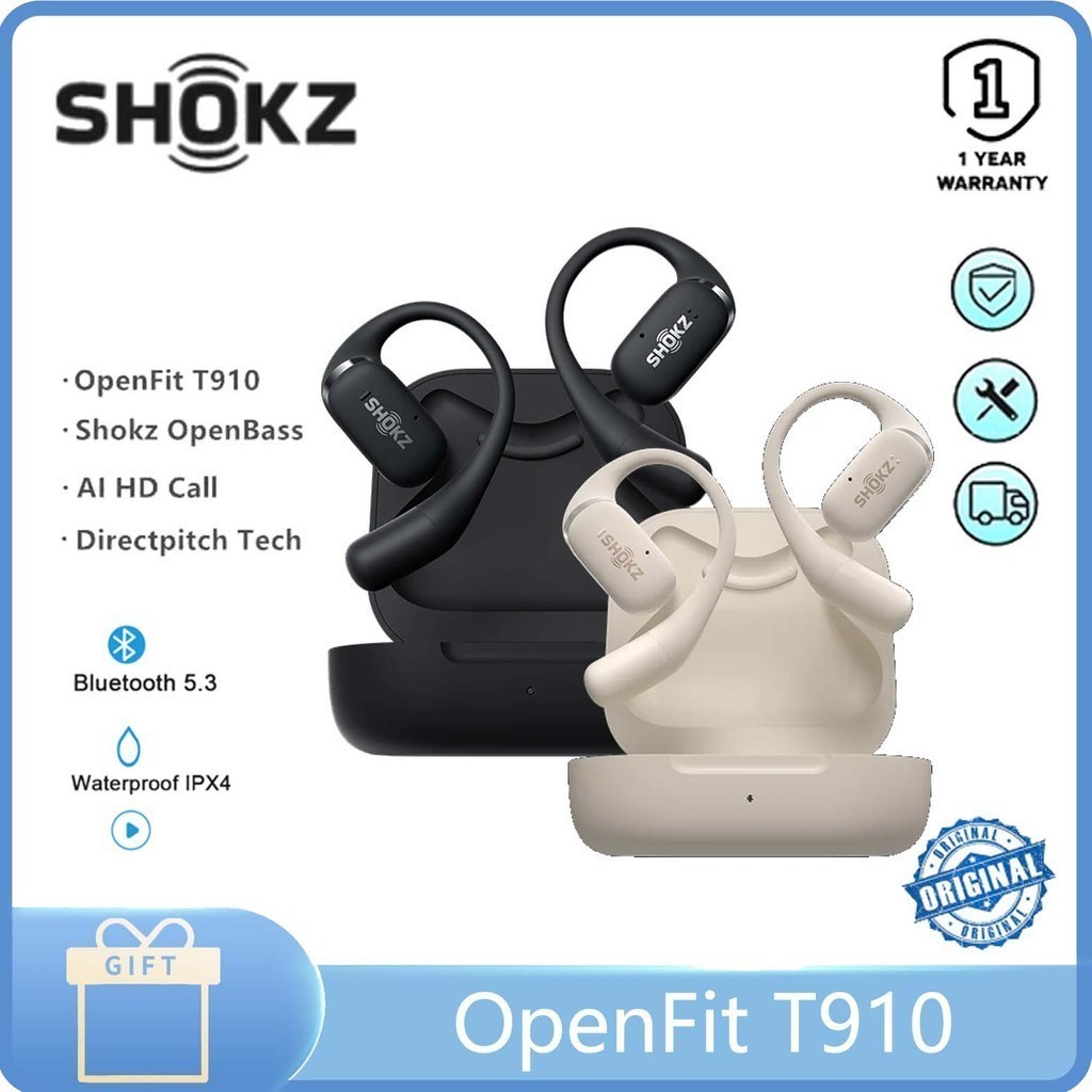 Shokz OpenFit T910 หูฟังบลูทูธ คุณภาพเสียงชัดมาก เครื่องช่วยฟังกีฬา พร้อมเสียงทิศทาง ลดเสียงรบ ...
