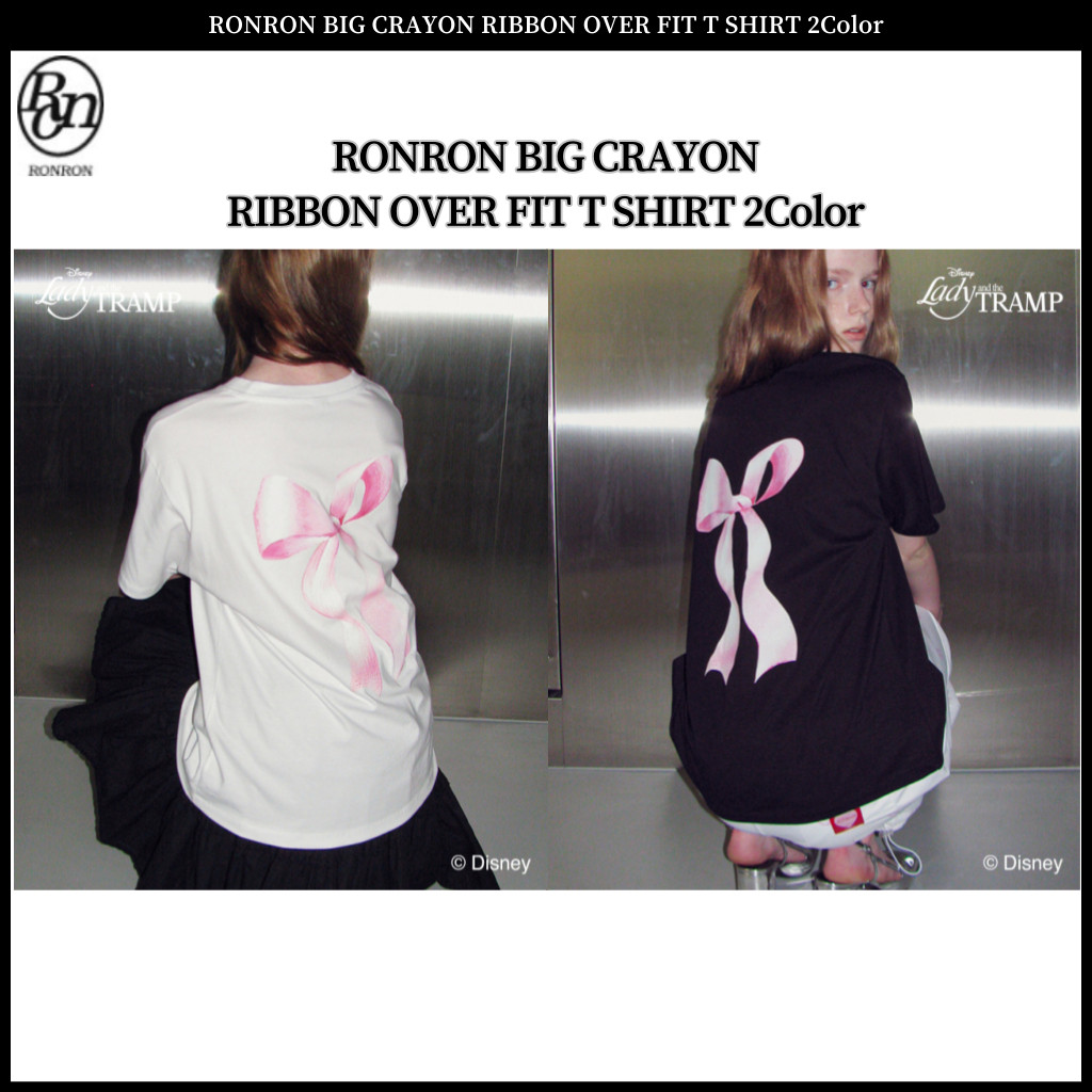 ในสต็อก RONRON BIG CRAYON RIBBON OVER FIT เสื้อยืด 2 สี | Shopee Thailand