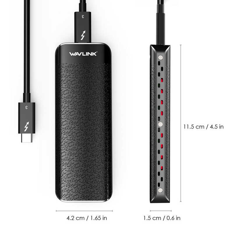 3 Wavlink Thunderbolt Enclosure, Portable PCIe NVME SSD Drive, External ...