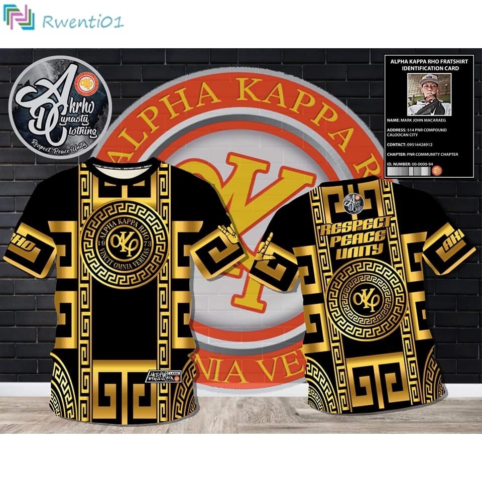 Akp Alpha Kappa Rho Full Sublimation Frat shirt (Skeptron) เสื้อยืด 3D ...