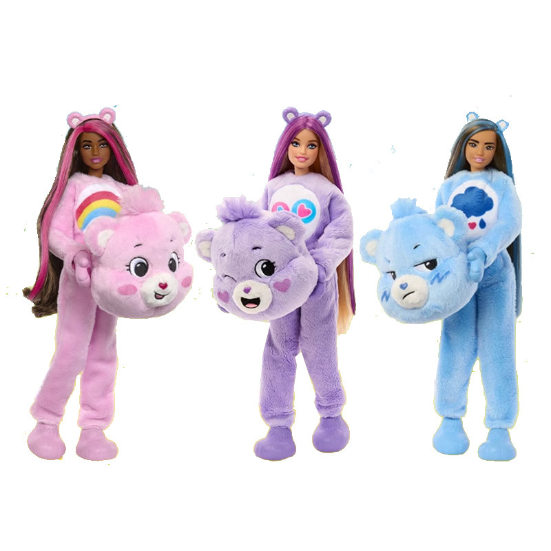 Barbie Cutie Reveal Doll Care Bears Cheer Grumpy Share Accessory Plush ...