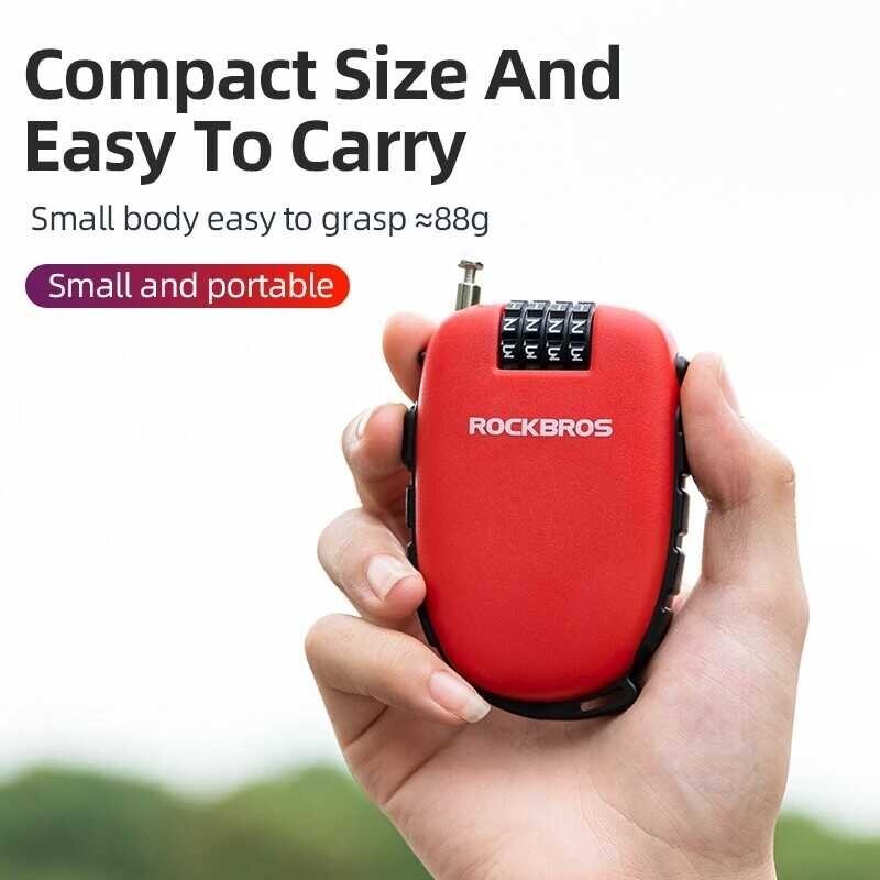 ROCKBROS Code Anti Theft Cable Telescopic Portable Bicycle Lock With ...