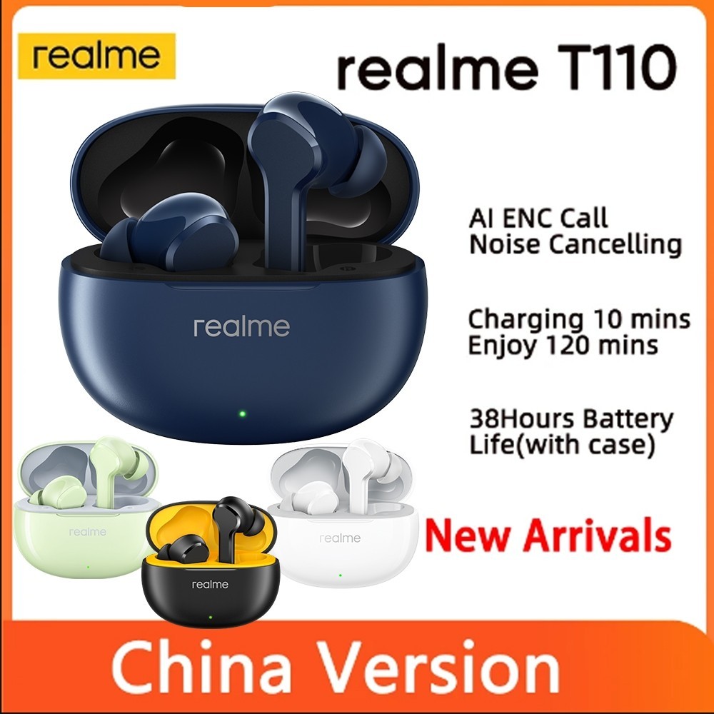 ของแท้ realme Buds T110 TWS หูฟังบลูทูธไร้สาย 5.4 AI ENC IPX5 แบตเตอรี่ ...