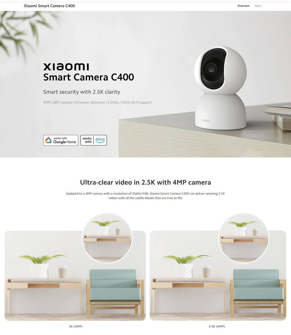 Xiaomi Smart Camera C400 I C500 Pro I C700 I C200 I C301 I C300 Dual ...