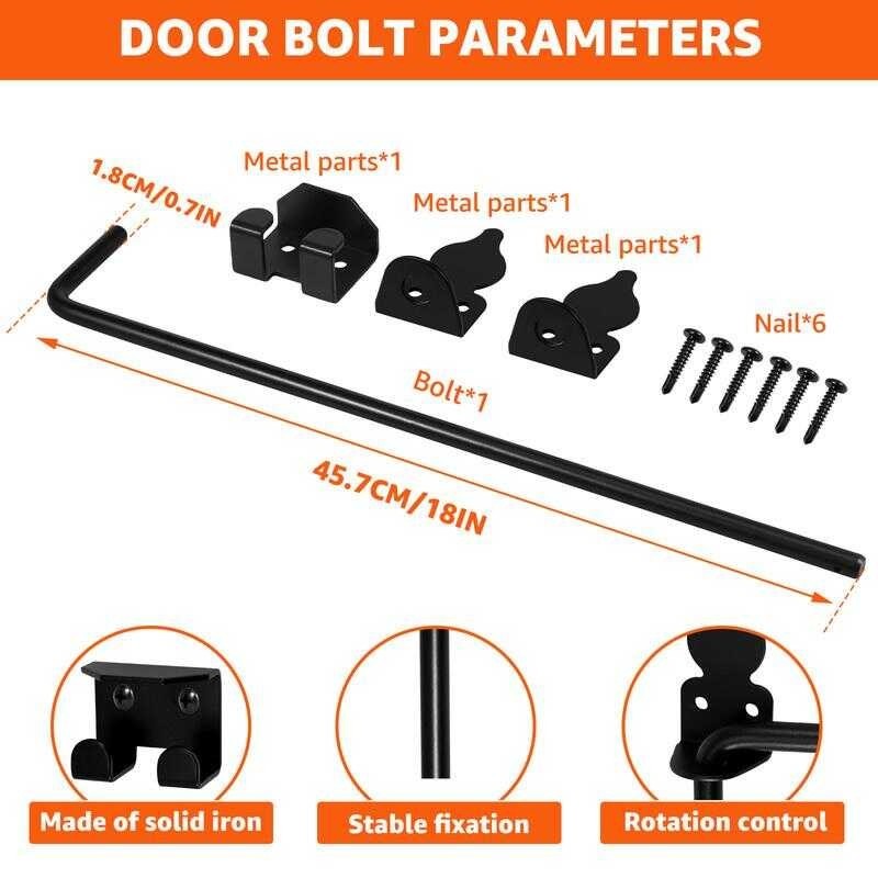 Bolt Drop Cane Rod Kit 18 inch Heavy Duty Iron Fence Gates Doors ...