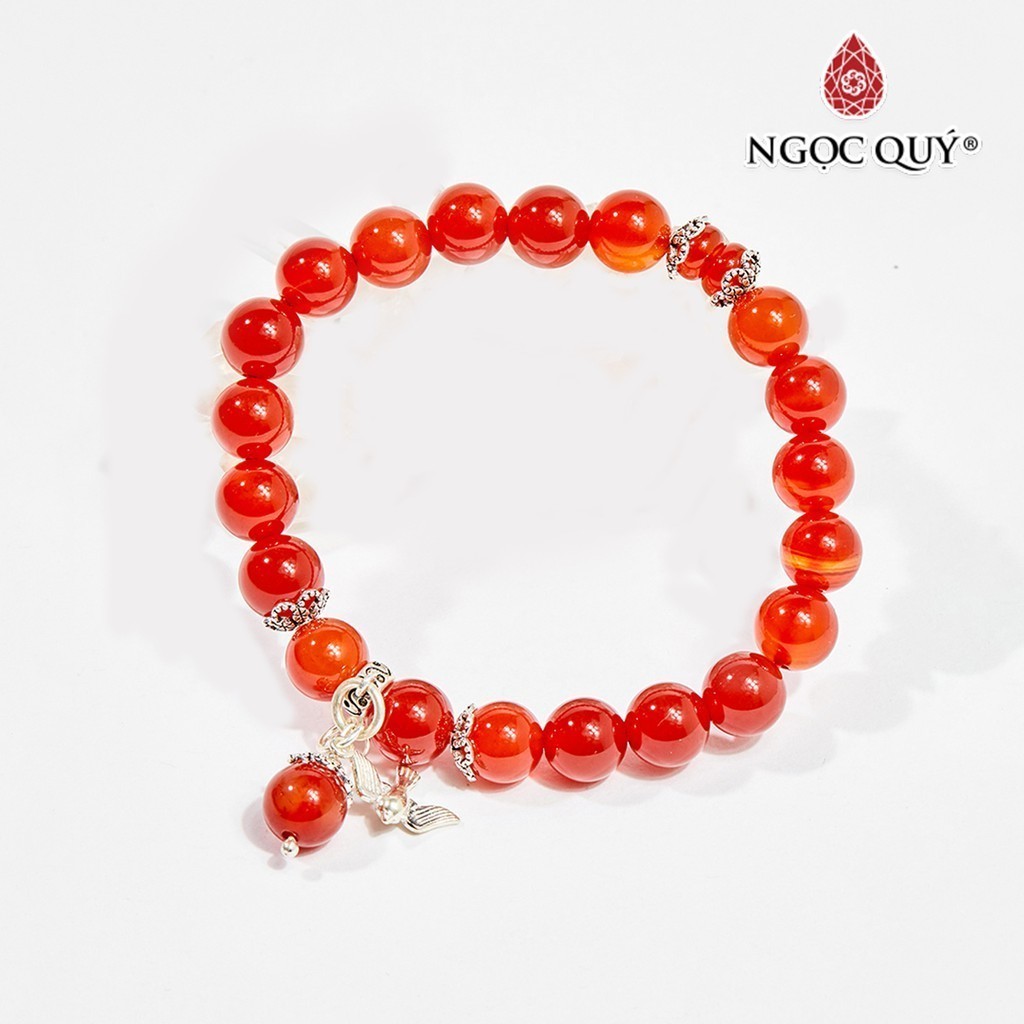 สร ้ อยข ้ อมืออาเกตสีแดง Swallow Wing ลูกปัดขนาด 8 มม . - Ngoc Quy | Shopee Thailand