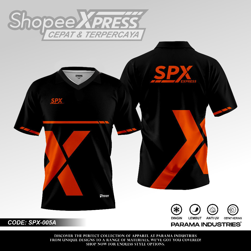 Parama INDUSTRAIES * Spx EXPRESS PREMIUM JERSEY* Full PRINTING SHOPEE Package Courier DRIVER ...