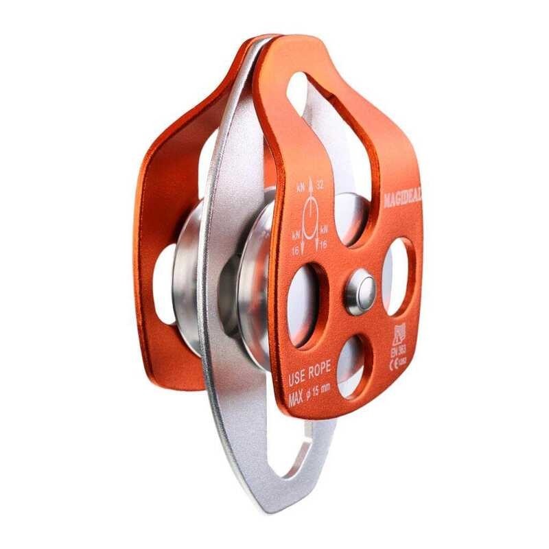 WDFINE Aluminum Side Swing 32Kn Pulley, Double Rope Pulley For Caving ...