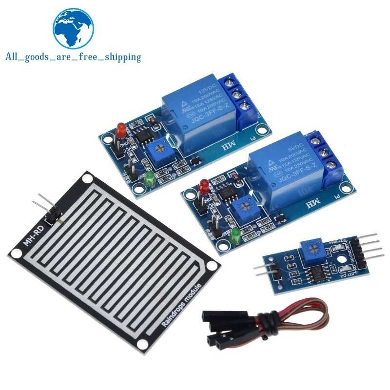 การตรวจจับเกล็ดหิมะ Raindrop Sensor ความชื้นในอากาศ Arduino Relay โมดูล ...