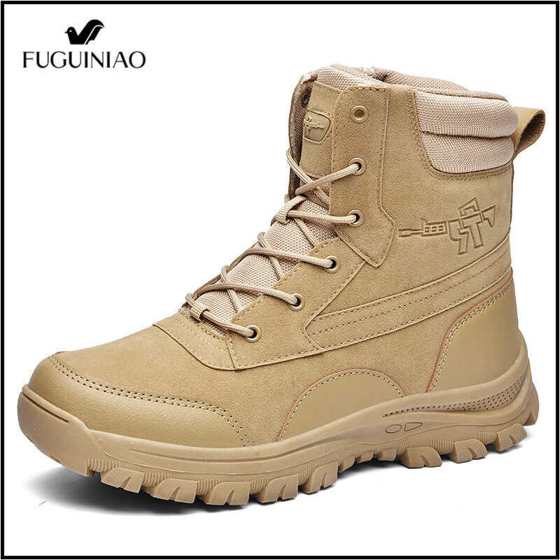 Fuguiniao 2022 New High Cut Outdoor Hiking Combat Boots Black Rubber ... Fuguiniao 2022 New High Cut Outdoor Hiking Combat Boots Black Rubber ...