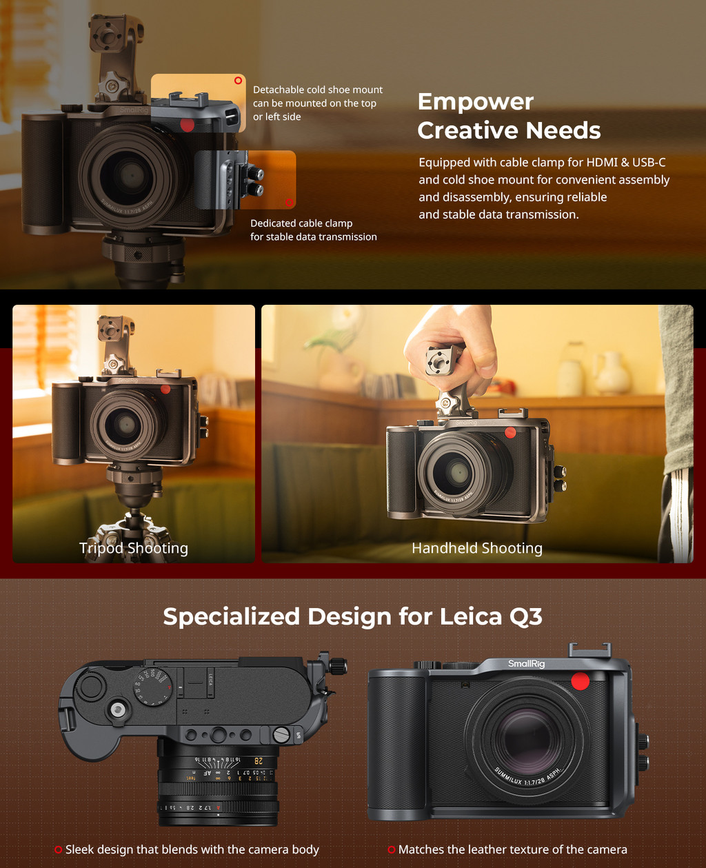 ชุดเคจกล้อง SmallRig/แฮนด์จับรูปตัว L สำหรับ Leica Q3 | Shopee Thailand