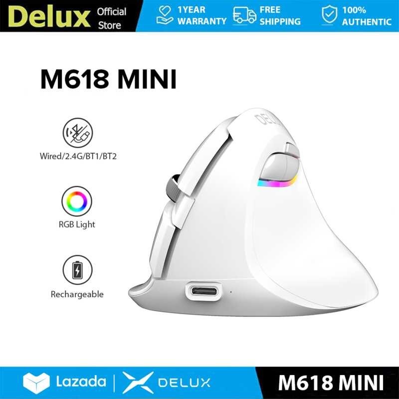 m618 mini Delux wired & wireless ergonomic vertical mouse Max 4000 dpi ...