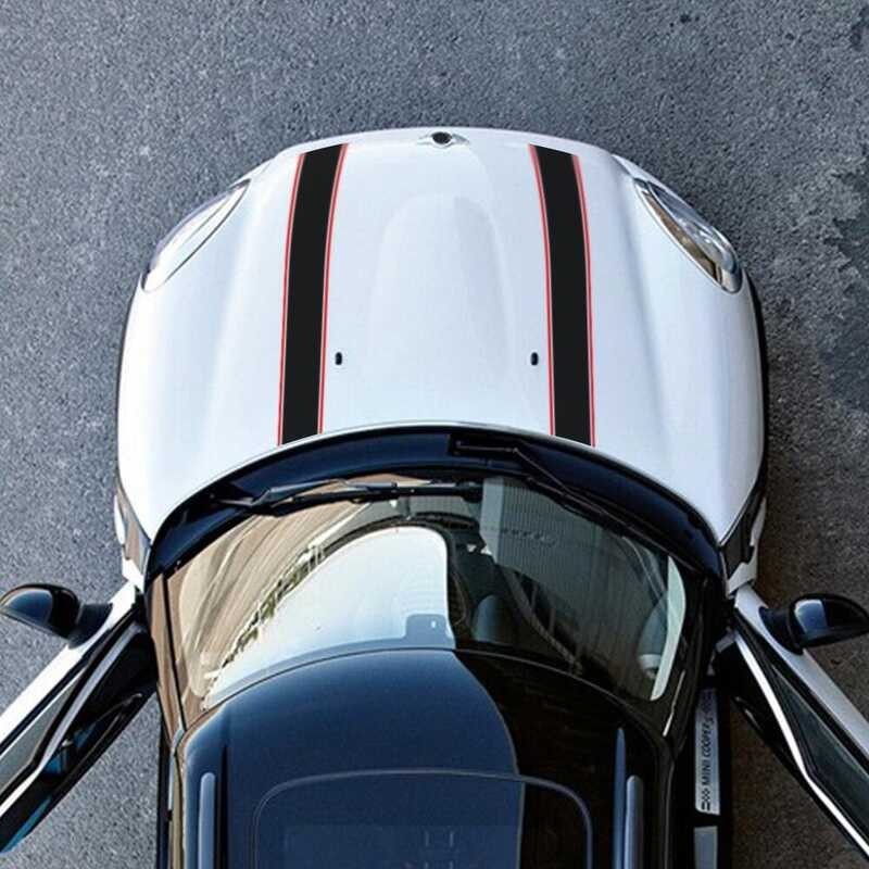Car Engine Hood Bonnet Sticker Stripes Decals Decor For Mini Cooper S ...