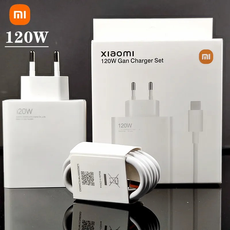 ในสต็อก Original 120W Charger Xiaomi EU Fast Charger Quick Charging ...