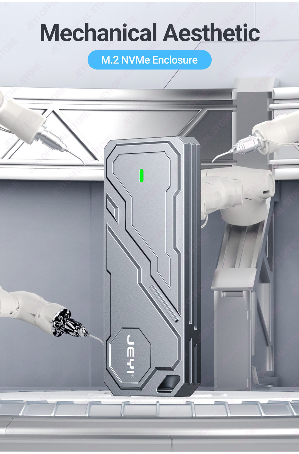 Jeyi M.2 SSD Enclosure RTL9210 NVMe กล่องมือถือ USB3.2 10G Type-c SSD ...