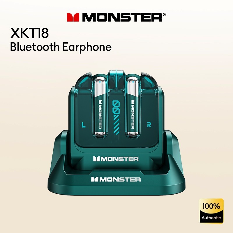 Monster XKT18 หูฟังบลูทูธไฮไฟสเตอริโอ HD โทร Low Latency Long แบตเตอรี ...