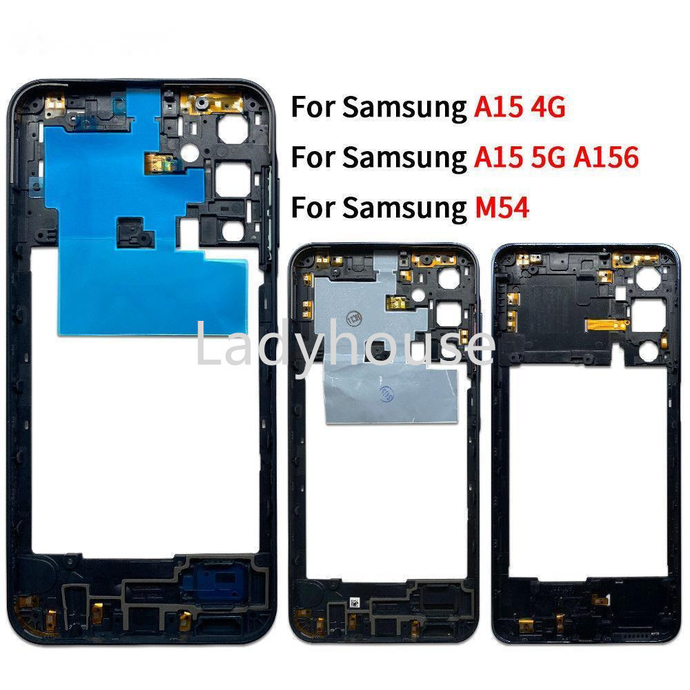 Original สําหรับ Samsung A15 4G A155F A15 5G A156F M54 กรอบกลางผู้ถือพร้อมปุ่มด้านข้างเปลี่ยน ...
