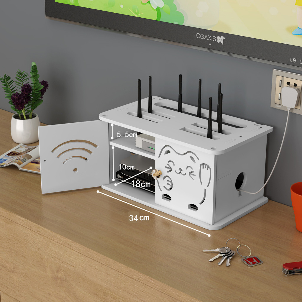 Lazy Corner WiFi Router Storage Box ห้องนั่งเล่น TV Set-Top Box Storage ...