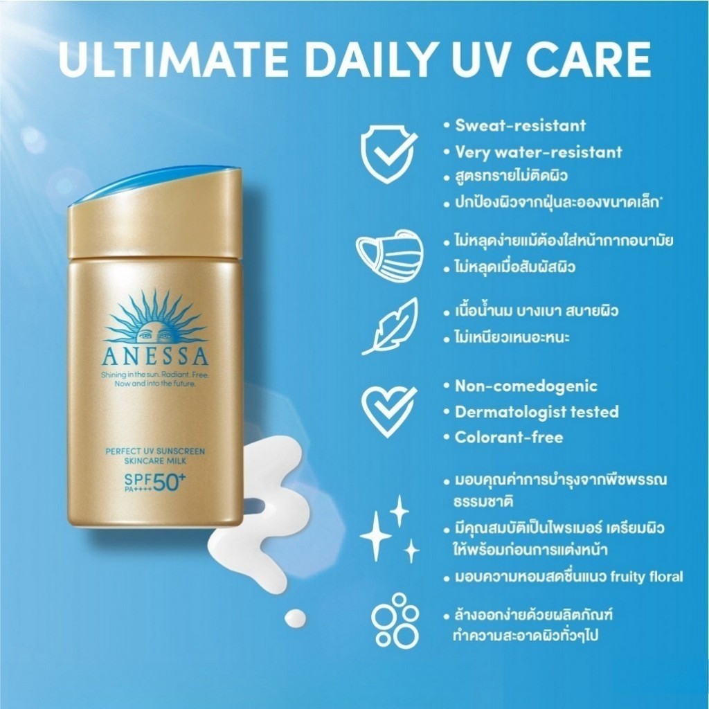 ANESSA Perfect UV Sunscreen Skincare Milk N SPF50+ 60mlsun protection | Shopee Thailand