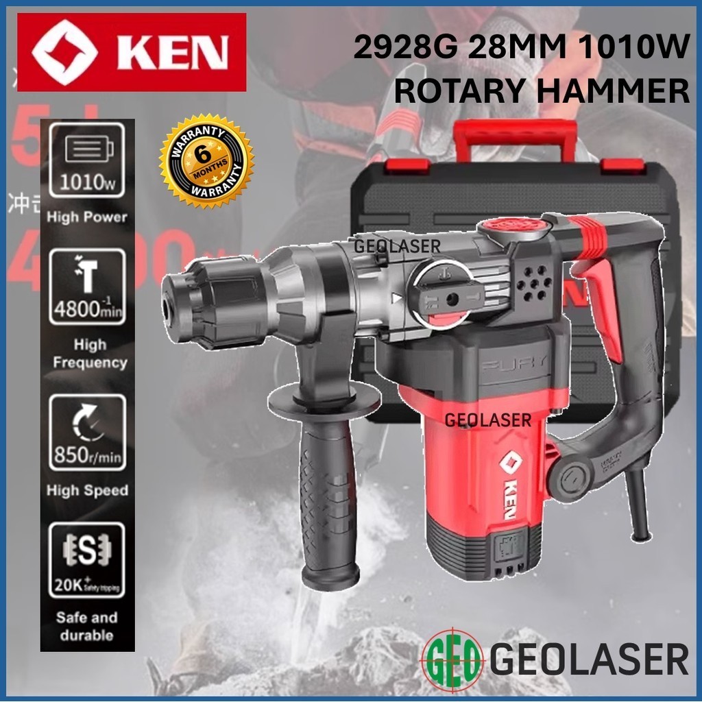 Ken 1010W SDS-PLUS DUAL-FUNCTION 28MM ROTARY HAMMER 2928G | Shopee Thailand