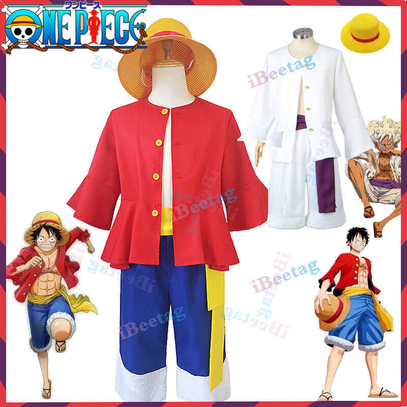 Anime One Piece Luffy Halloween Cosplay Costume Full Set Breathable ...
