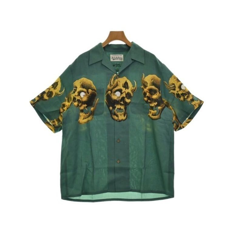 Wacko Maria RIER O ARIA เสื ้ อเชิ ้ ต สีขาว สีเหลือง ลายโดยรวม สีเขียว ...