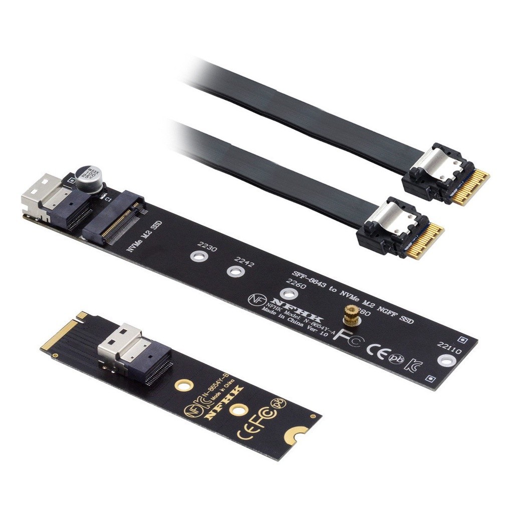 Ngff NVMe Extension Cable M.2 อะแดปเตอร์ PCIE x4 M-key ชายหญิงสายต่อ ...