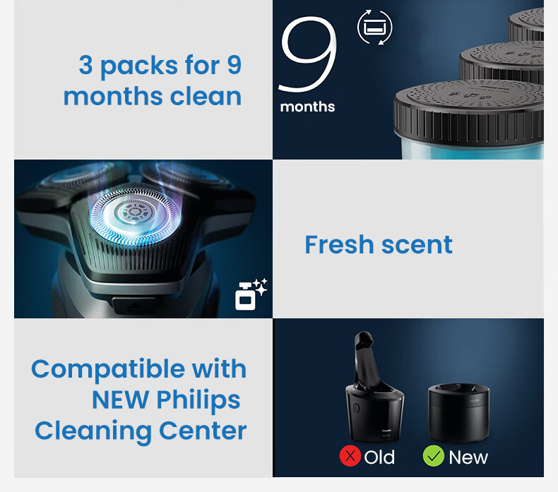 Philips CC13 Shaver Cleansing Fluid Quick Clean Pod Cartridge 3 แพ็ค ...