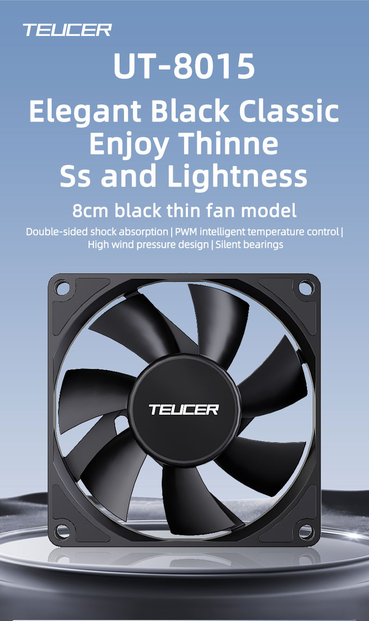 Teucer UT-8015 พัดลมพีซี, 12V 4Pin PWM 1200-3000RPM ATX Case พัดลมระบายความร้อน, หม้อน้ํา CPU ...