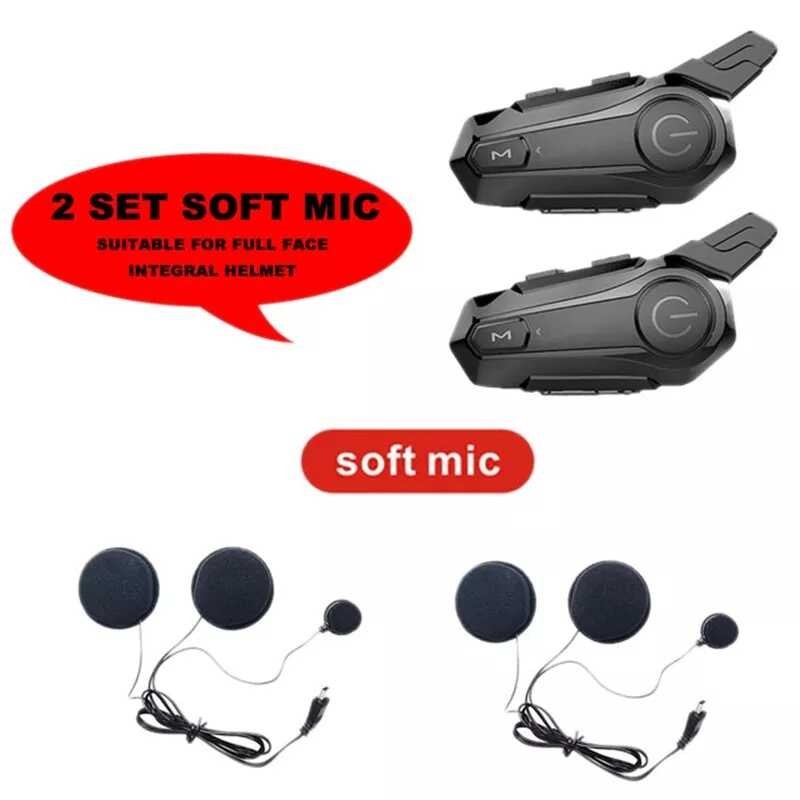 2Pcs Motorcycle Bluetooth Intercom Interconnection Outdoor Riding ...