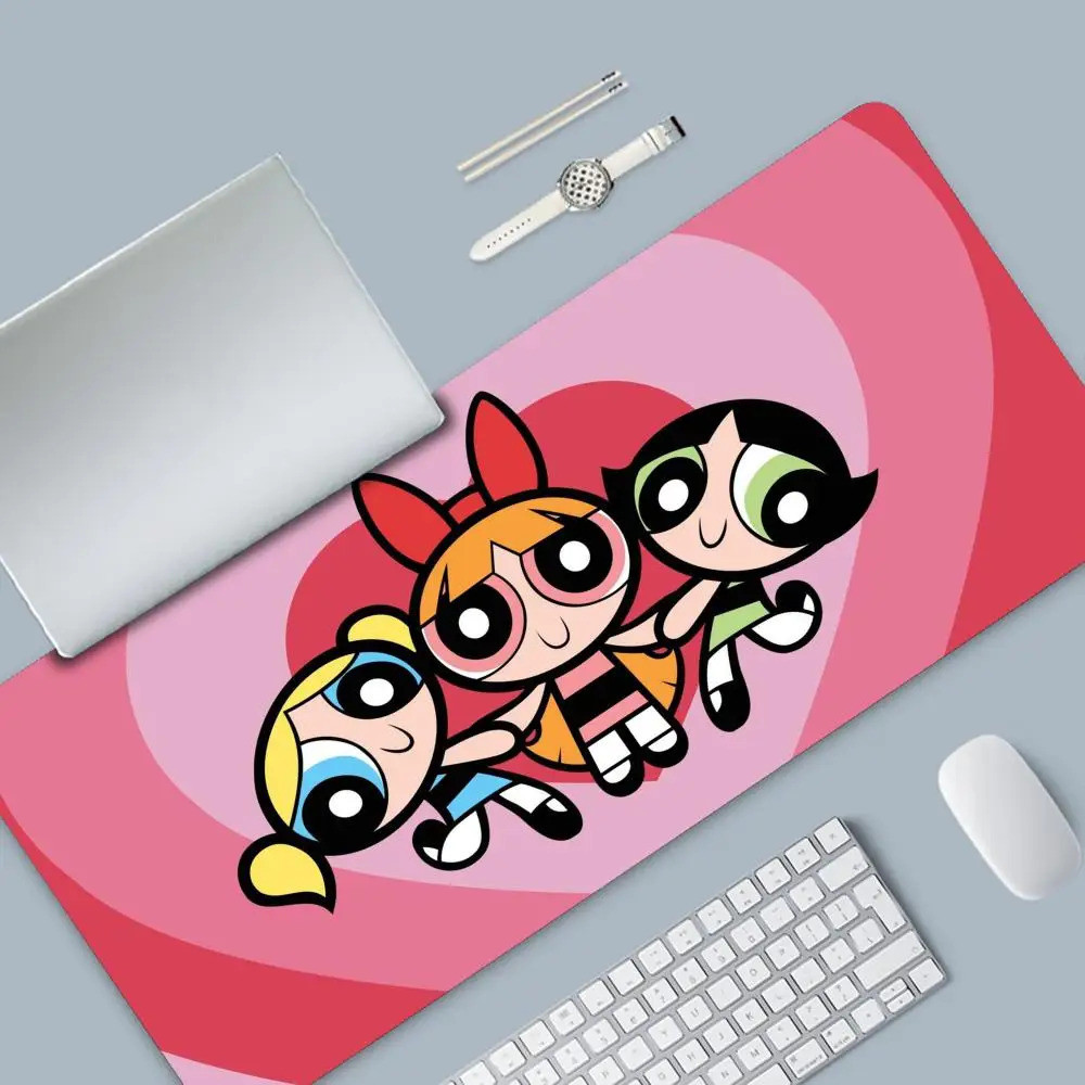 Powerpuffs Girl Mousepad แผ่นรองเมาส์สําหรับเล่นเกมขนาดใหญ่คุณภาพสูง ...